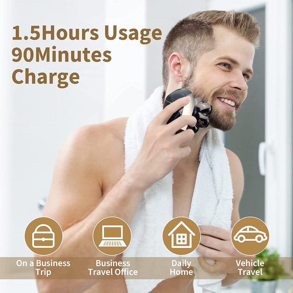 Detachable Head Shavers, SHPAVVER 5-in-1 Electric Razor IPX7 Waterproo ...